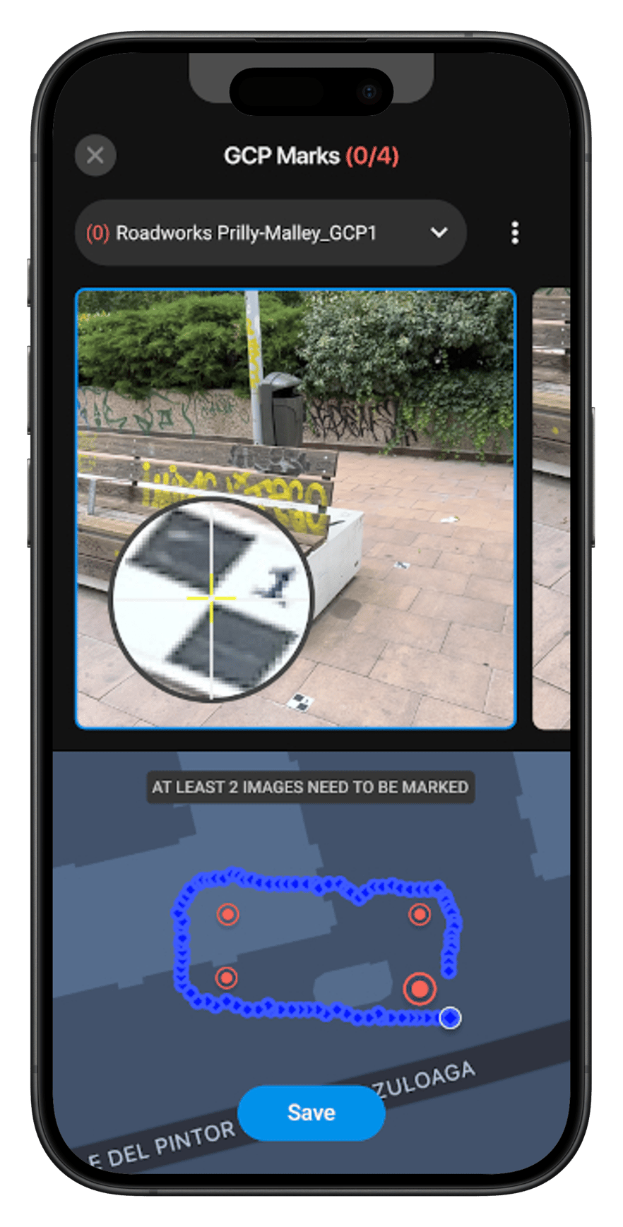 PIX4Dcatch でグラウンド コントロール ポイント (GCP) をマークする方法