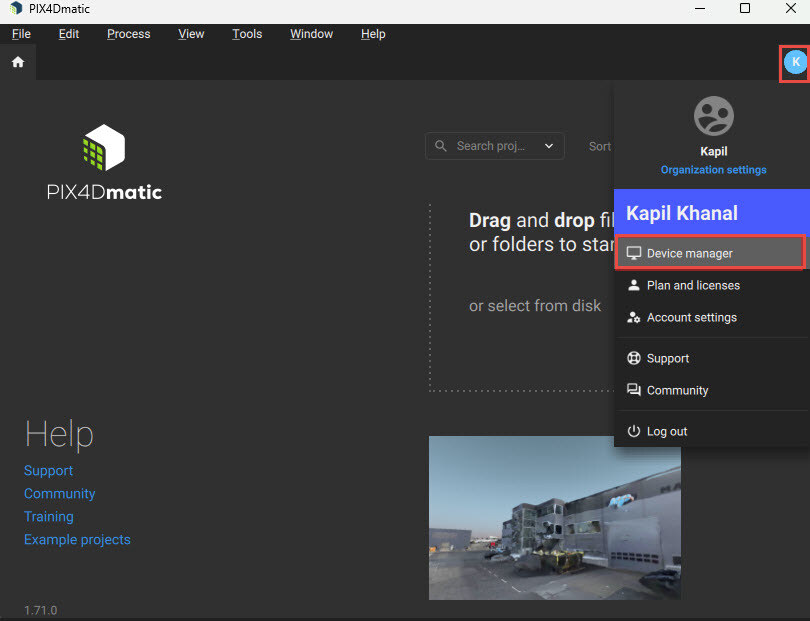 How to deactivate a device - PIX4Dmatic