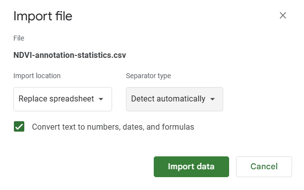 Exporting statistics - PIX4Dfields