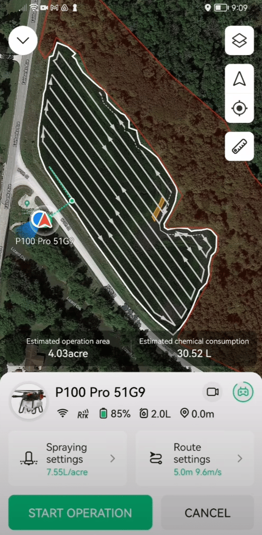Targeted spraying maps for XAG P100's drones with PIX4Dfields
