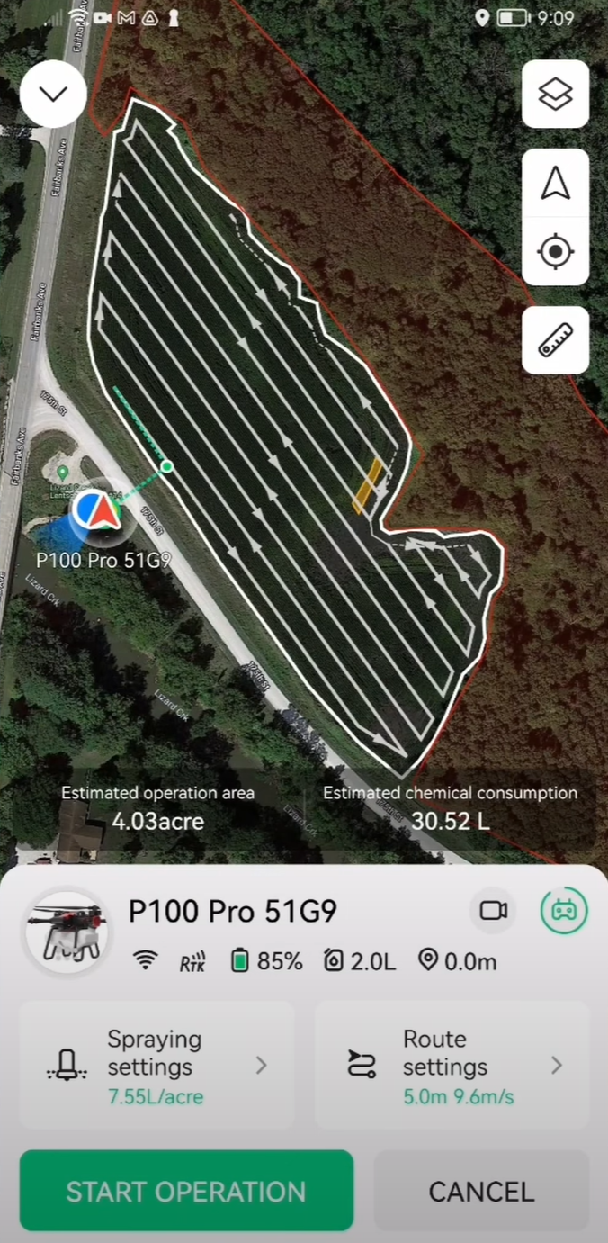 Targeted spraying maps for XAG P100's drones with PIX4Dfields