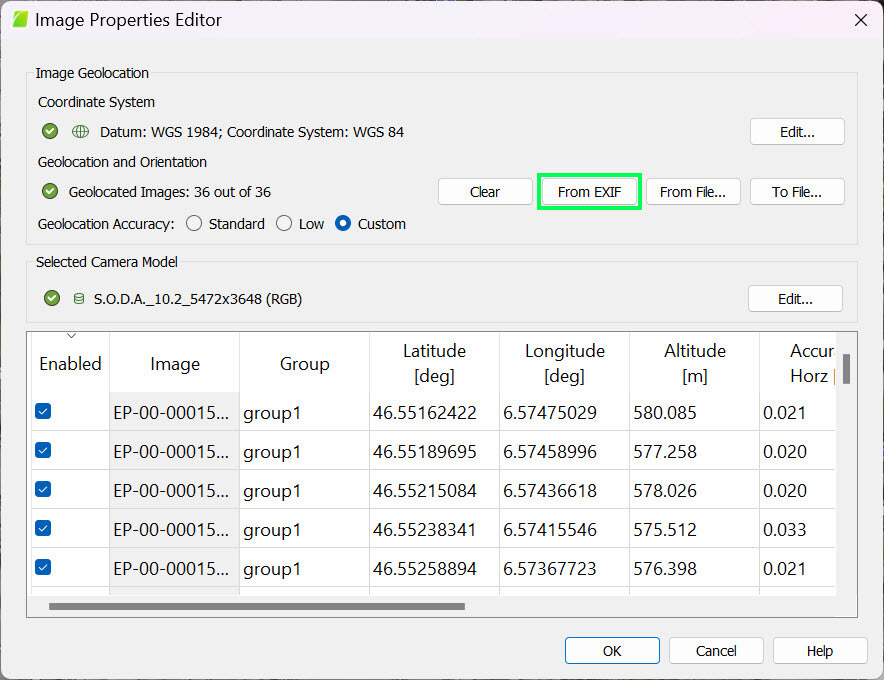 How to import/export the images geolocation and orientation - PIX4Dmapper