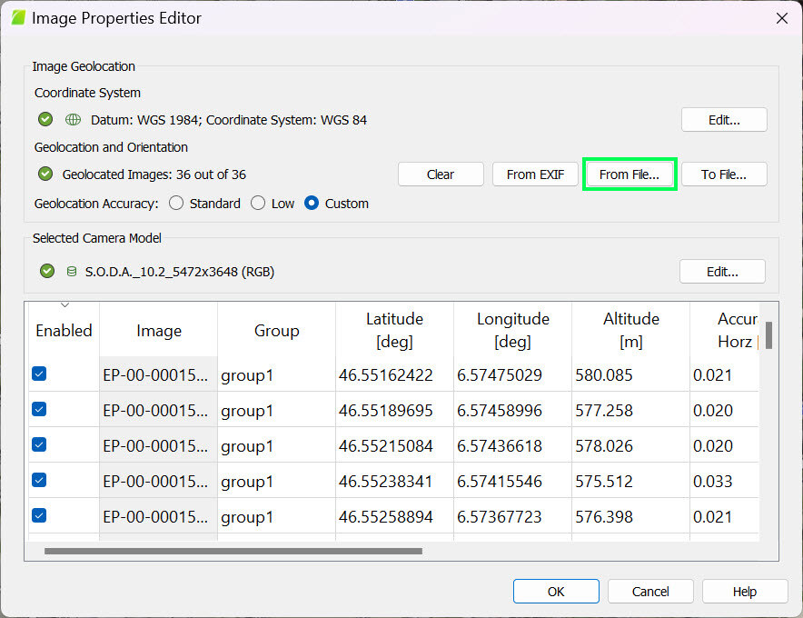 How to import/export the images geolocation and orientation - PIX4Dmapper
