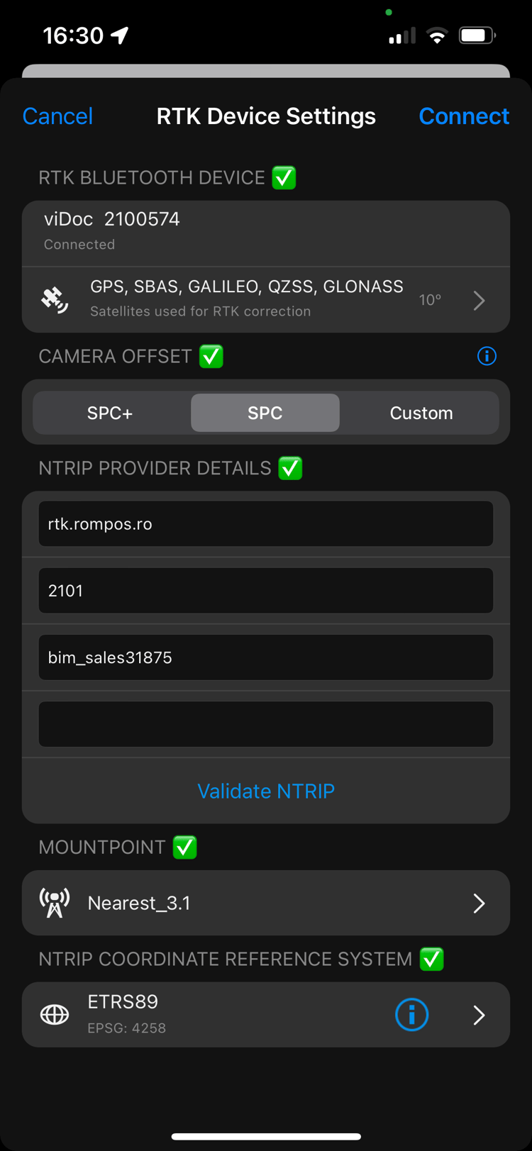 Connect PIX4Dcatch to the Pix4D supported RTK devices (iOS)