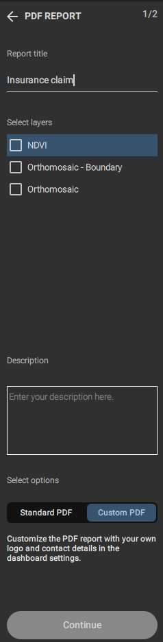 Customized PDF report - PIX4Dfields