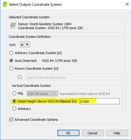 How to define Pix4D outputs with respect to a Geoid model