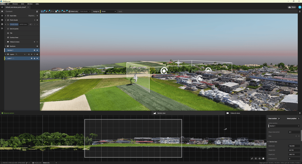 Section view - PIX4Dsurvey
