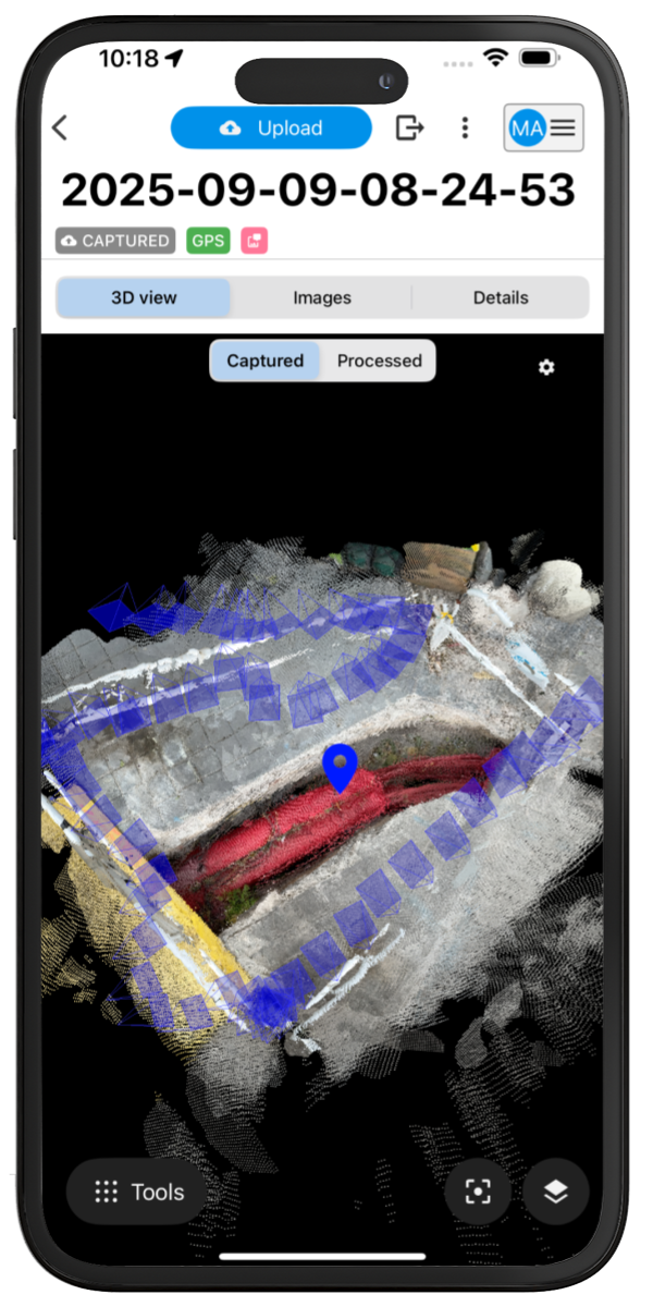 Using PIX4Dcatch to generate a Gaussian Splat model