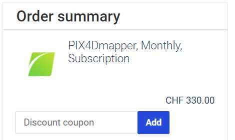 License key activation, Pix4D credit voucher codes, and coupon codes