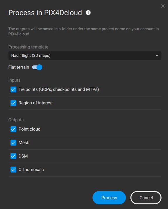 Process in PIX4Dcloud - PIX4Dmatic