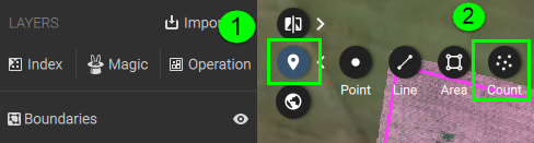 Manual counts using multi-point annotations- PIX4Dfields