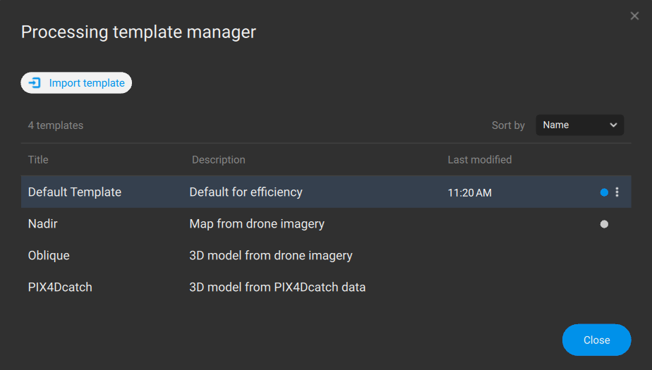 Custom Processing templates - PIX4Dmatic