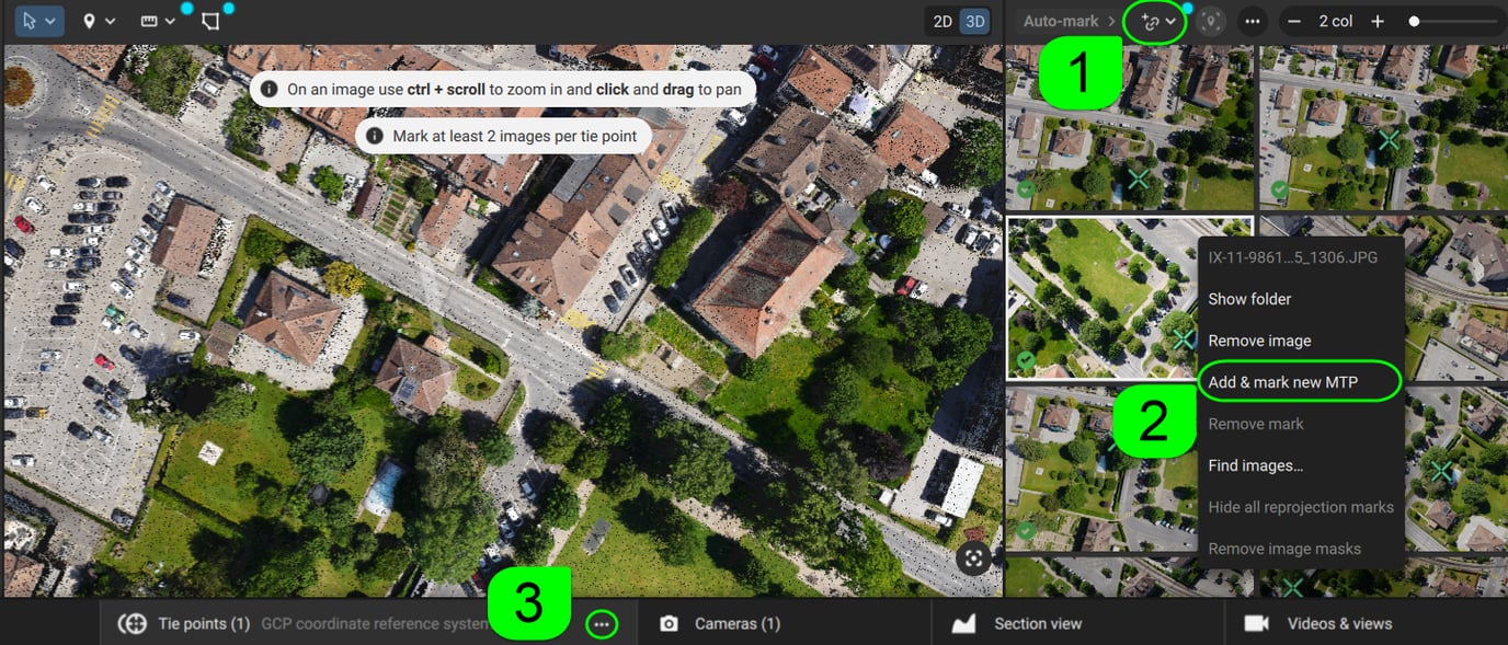 Tie points (GCPs, MTPs, and CPs) - PIX4Dmatic