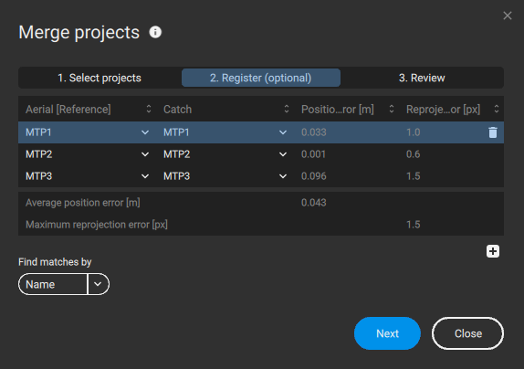 Merge Projects - PIX4Dmatic