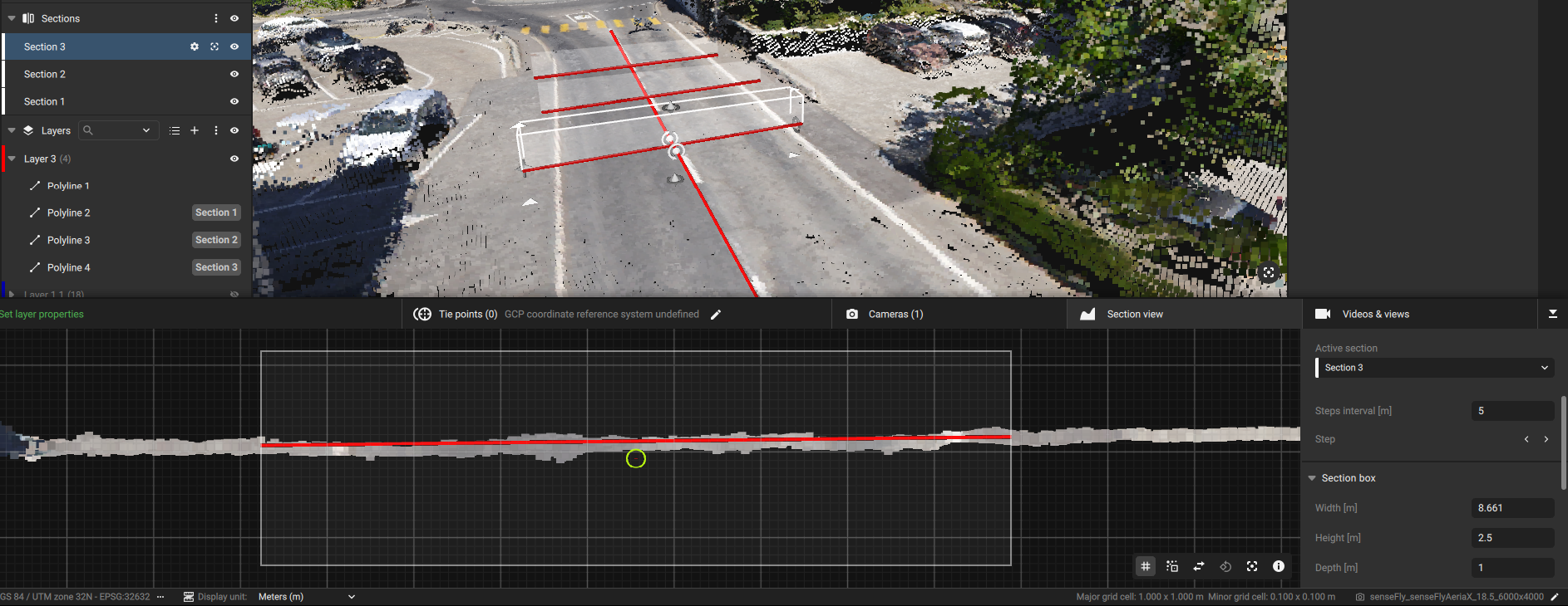 Section view - PIX4Dmatic